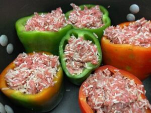 Lebanese Stuffed Bell Peppers -Gluten free, healthy and easy!